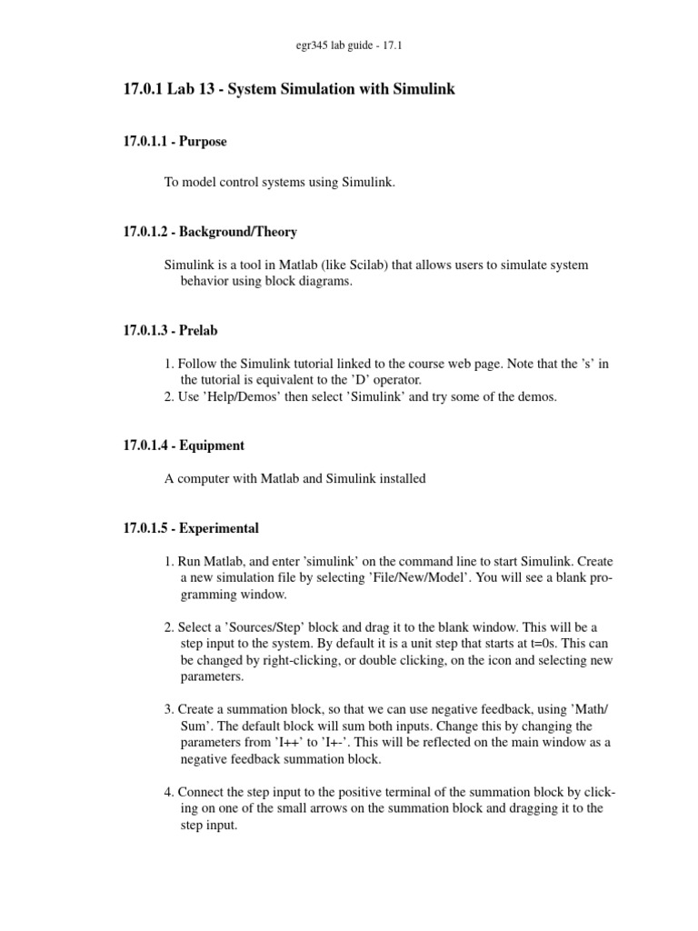 Lab Simulink | PDF | Function (Mathematics) | Matlab