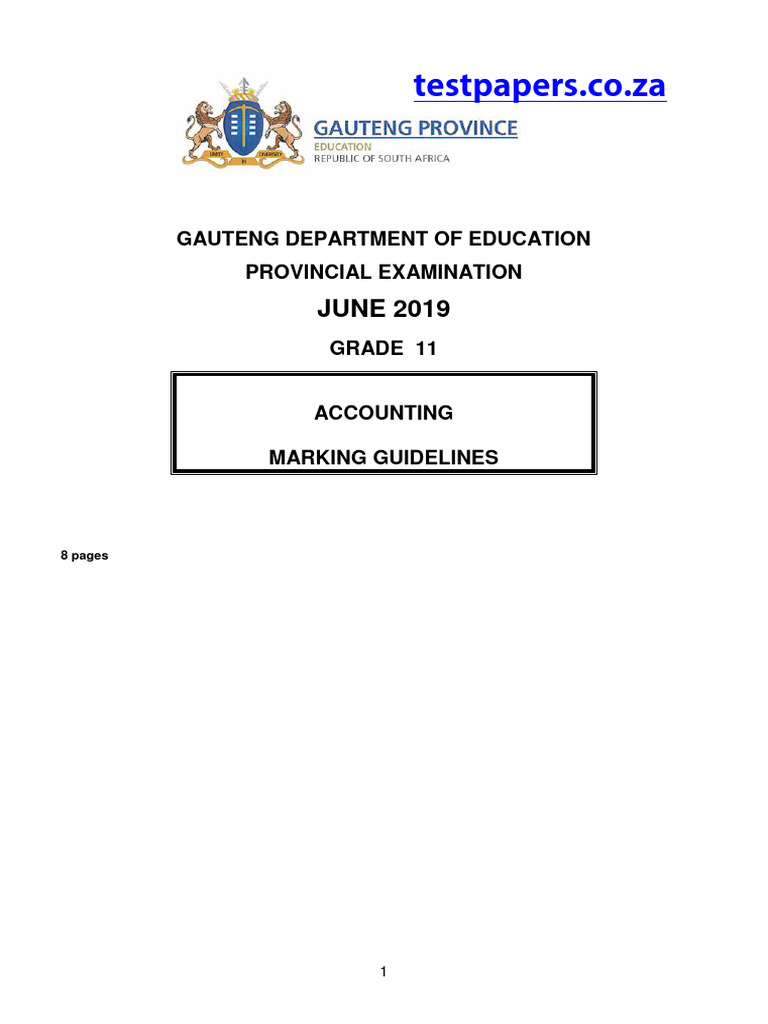 Gr11 Acc P1 (English) June 2019 Possible Answers | PDF | Equity (Finance) | Balance Sheet