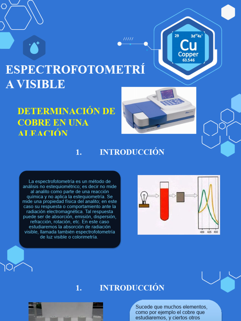Espectrofotometria UV - Visible, Determinacion de Cu - 1 | PDF | Espectrofotometria | Química