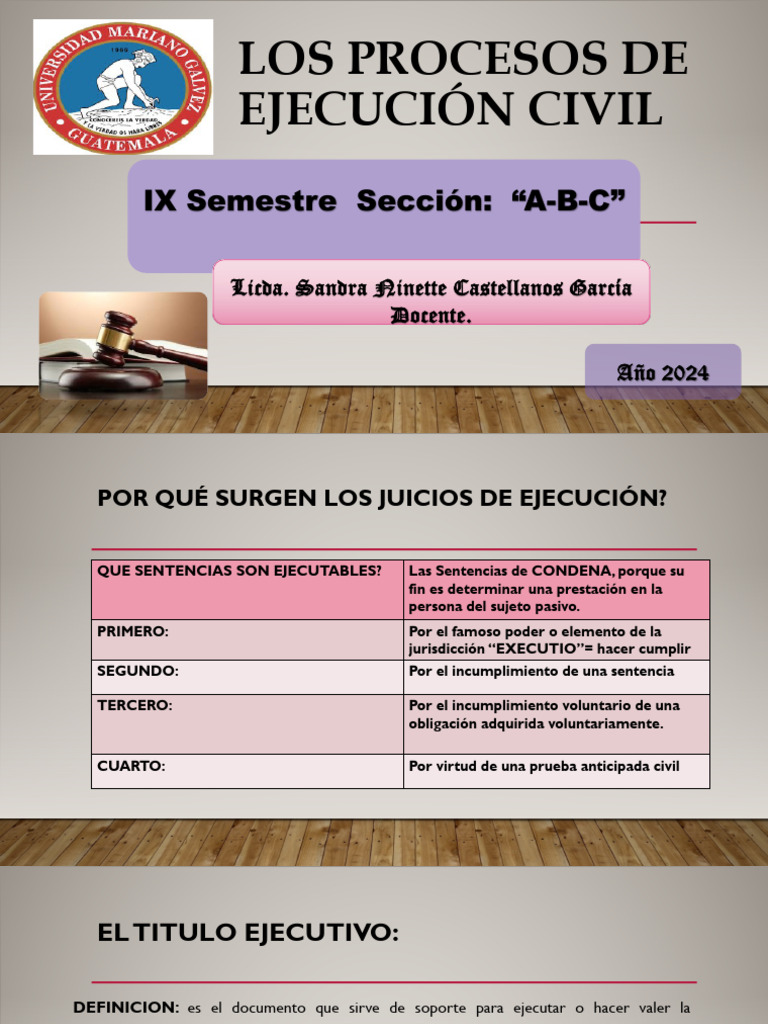 13 - Diapositivas de Los Procesos de Ejecución Civil | PDF | Bienes ...