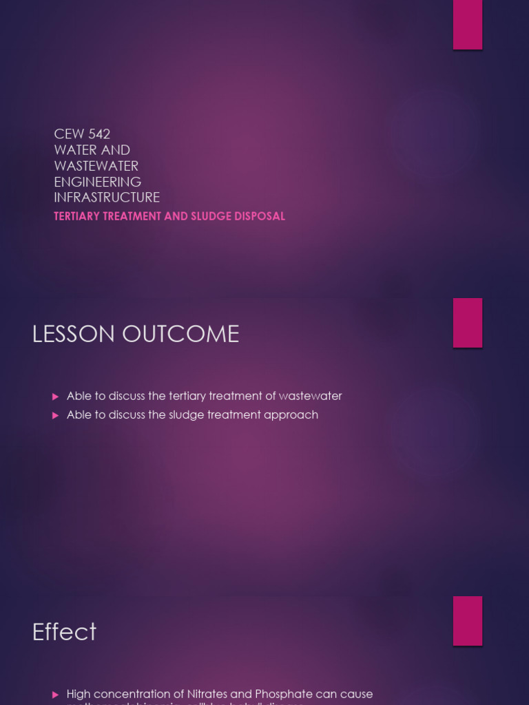 Chapter 4.7 - Tertiary & Sludge Treatment (WW) | PDF | Sewage Treatment ...