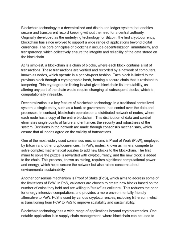 Lecture Text 4 - Introduction To Blockchain Technology | PDF | Cryptocurrency | Computing