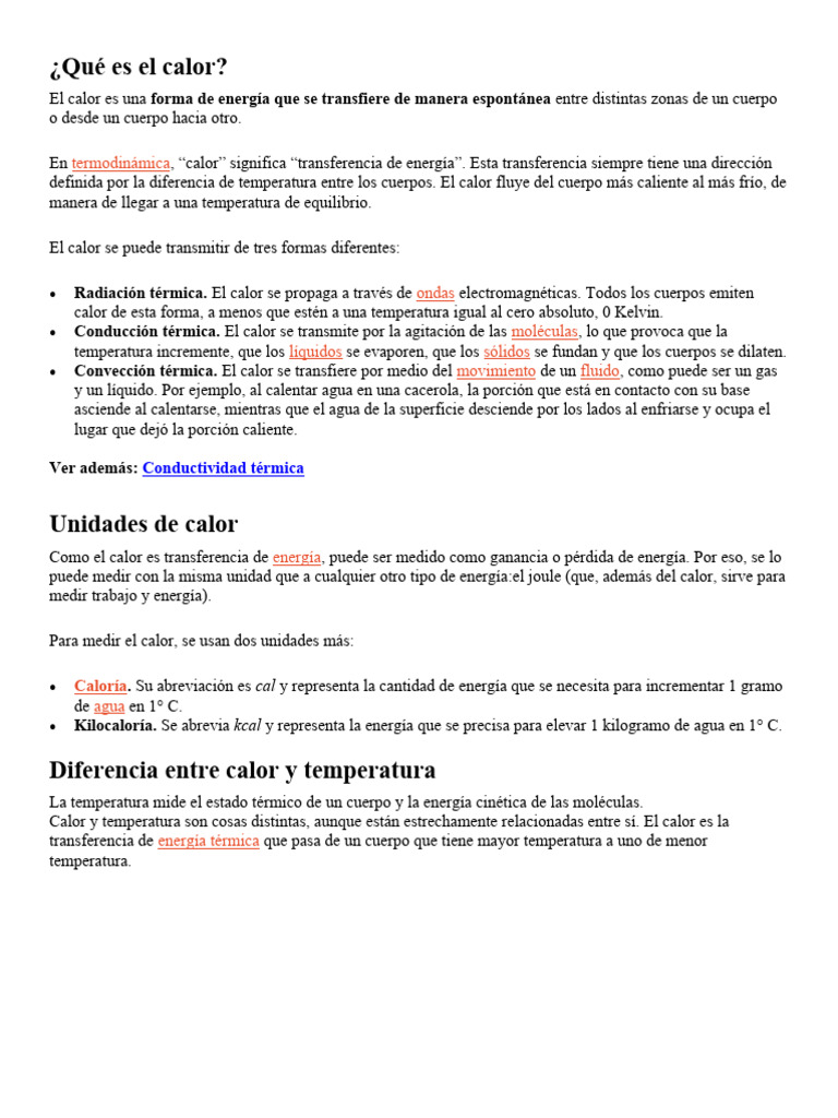 Qué es el calor | PDF | Gases de efecto invernadero | Calor