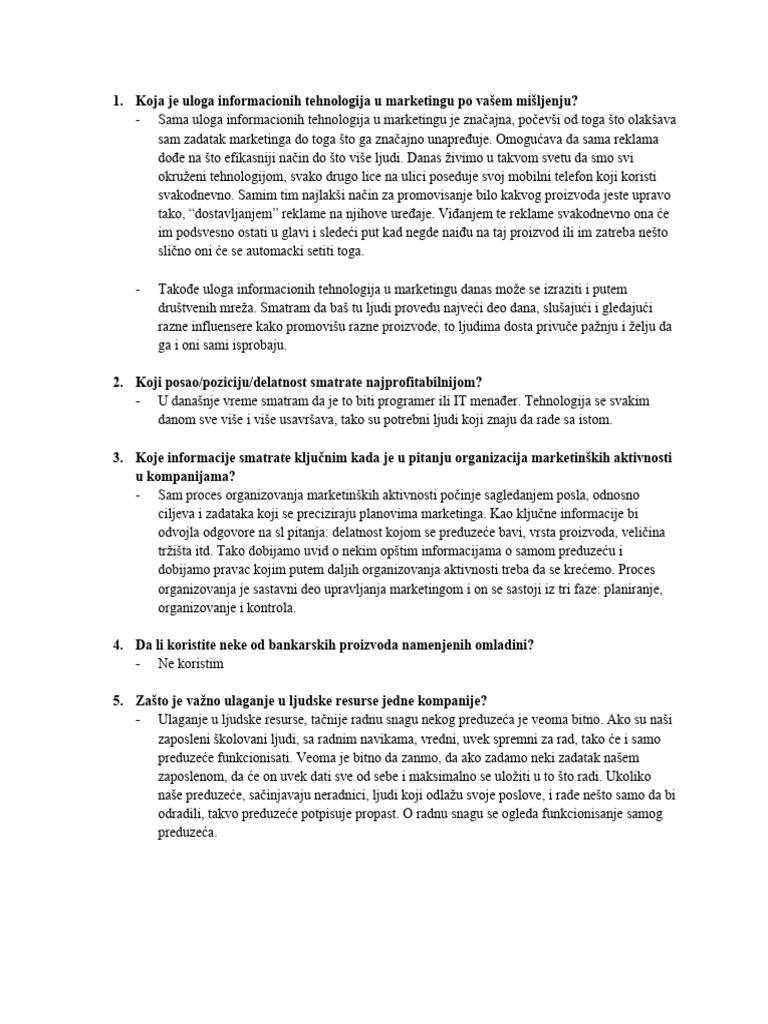 Teze Za Intervju | PDF