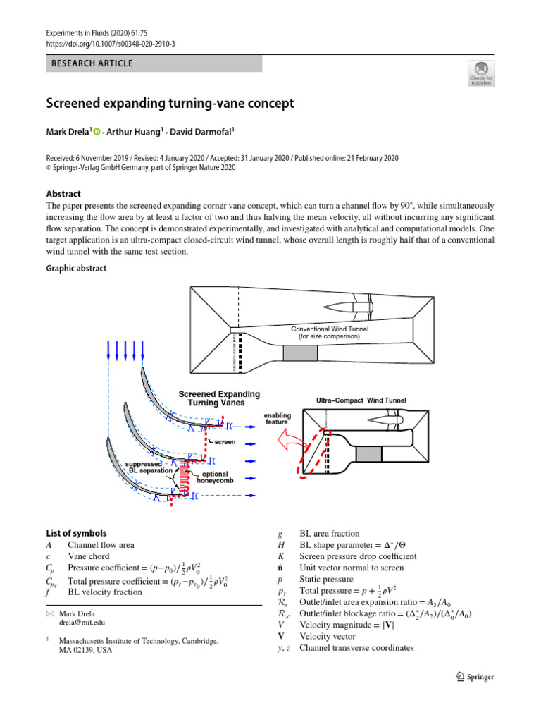 Screened Expanding Turning Vanes Design | PDF | Fluid Dynamics ...