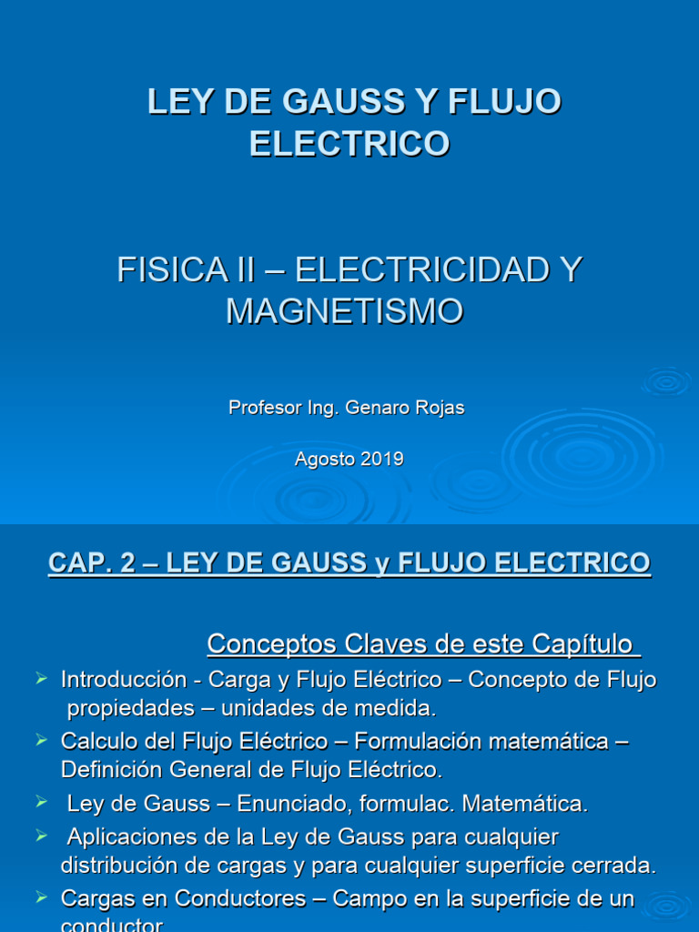 2da. Clase - Flujo Electrico y Ley de Gauss | PDF | Campo eléctrico | Electricidad