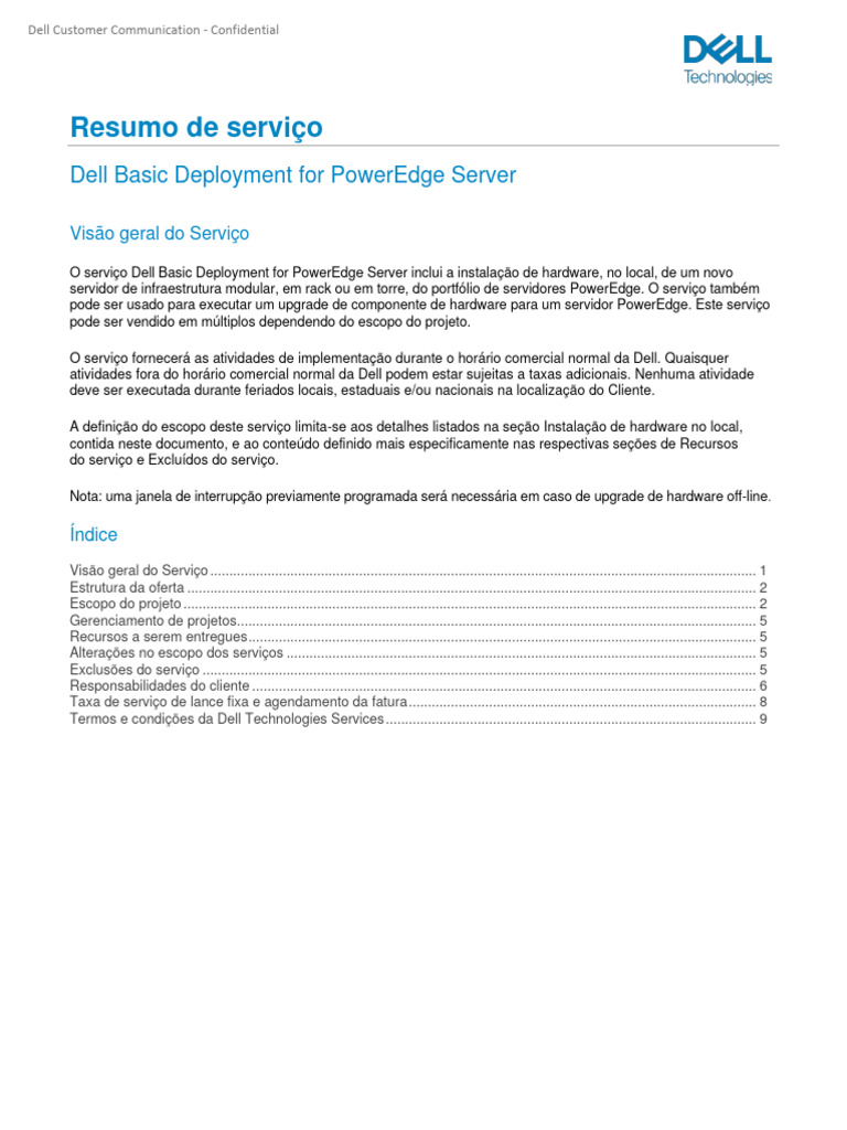 Dell Emc Basic Deployment For Poweredge Server SB PT BR | PDF | Imposto ...