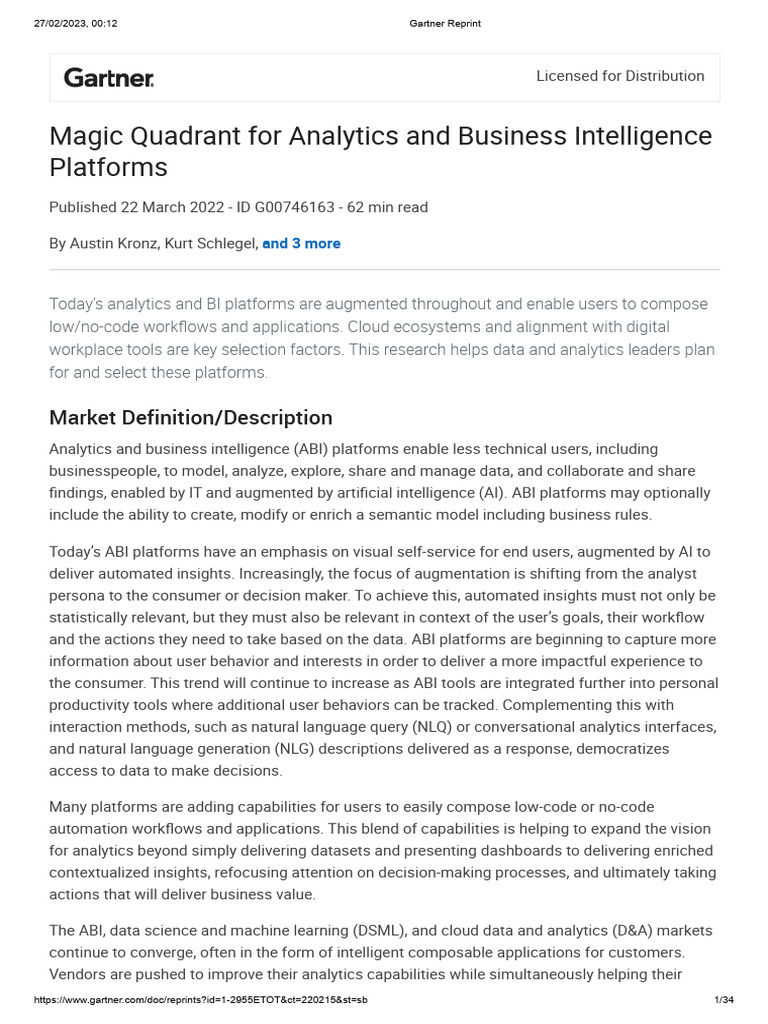 Gartner Report 2022 | PDF | Cloud Computing | Analytics