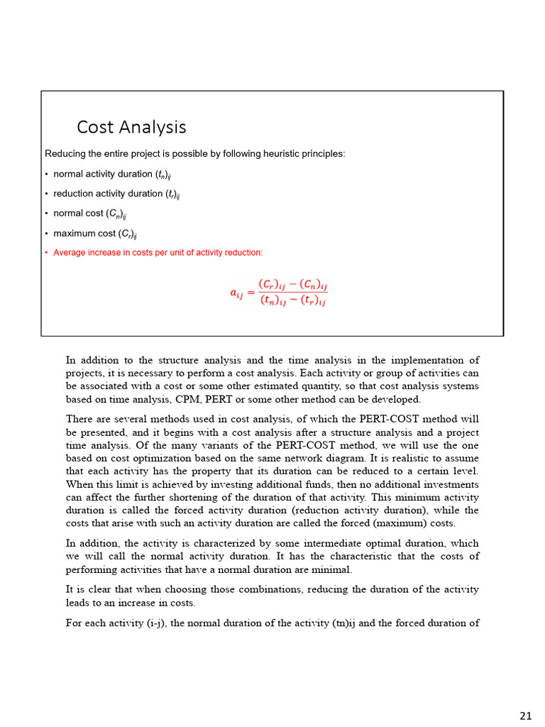 2024.05.14. Lecture Cost Analysis by CPM-PERT | PDF | Applied Mathematics