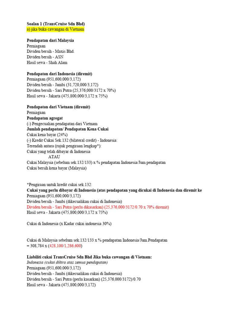 Jawapan Tutorial 6 - Perjanjian Cukai Dua Kali | PDF