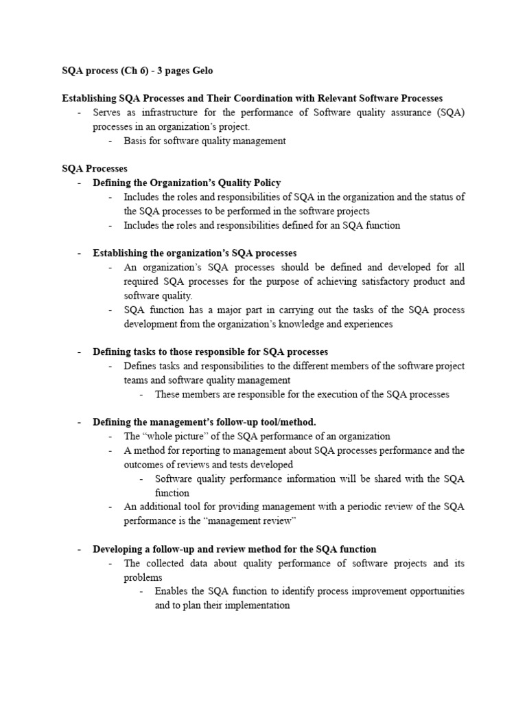 ISSYSQA SQA Process Implementation | PDF | Verification And Validation ...