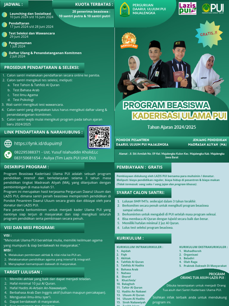 Brosur Beasiswa Kaderisasi Ulama Pui - A4 (Ok) | PDF | Karier ...