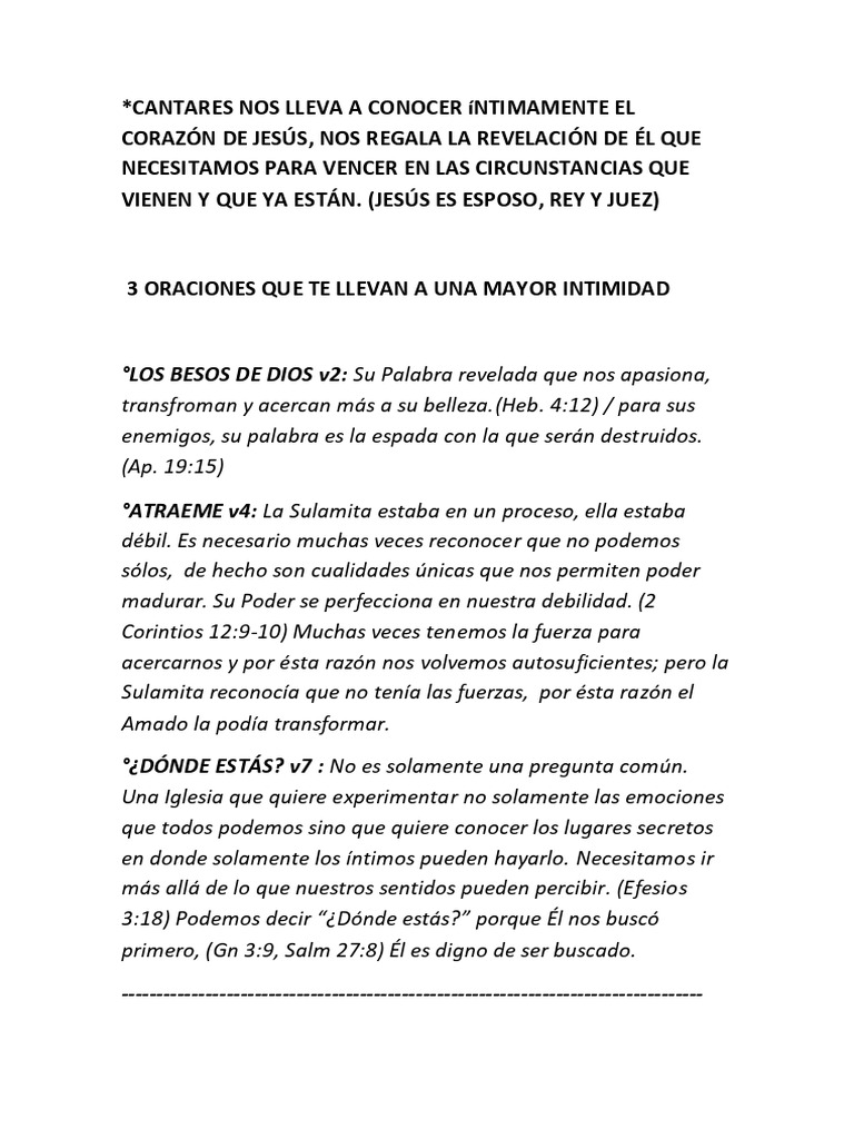 Cantares 1 | PDF | Amor | Jesús