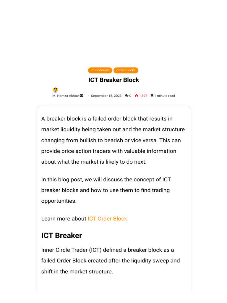 ICT Breaker Block | PDF