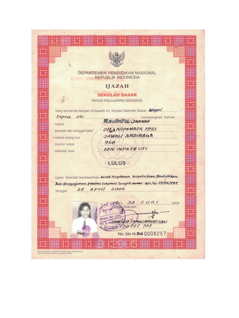 Ijazah SD | PDF