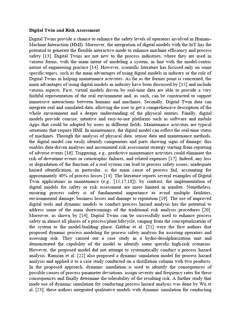 Ut4digital Twin and Risk Assessment Notes | PDF | Simulation | Internet ...