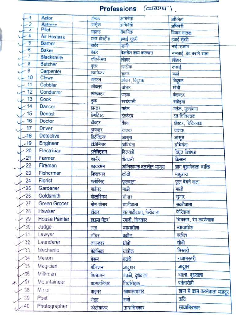 Overview of 25 Professions | PDF