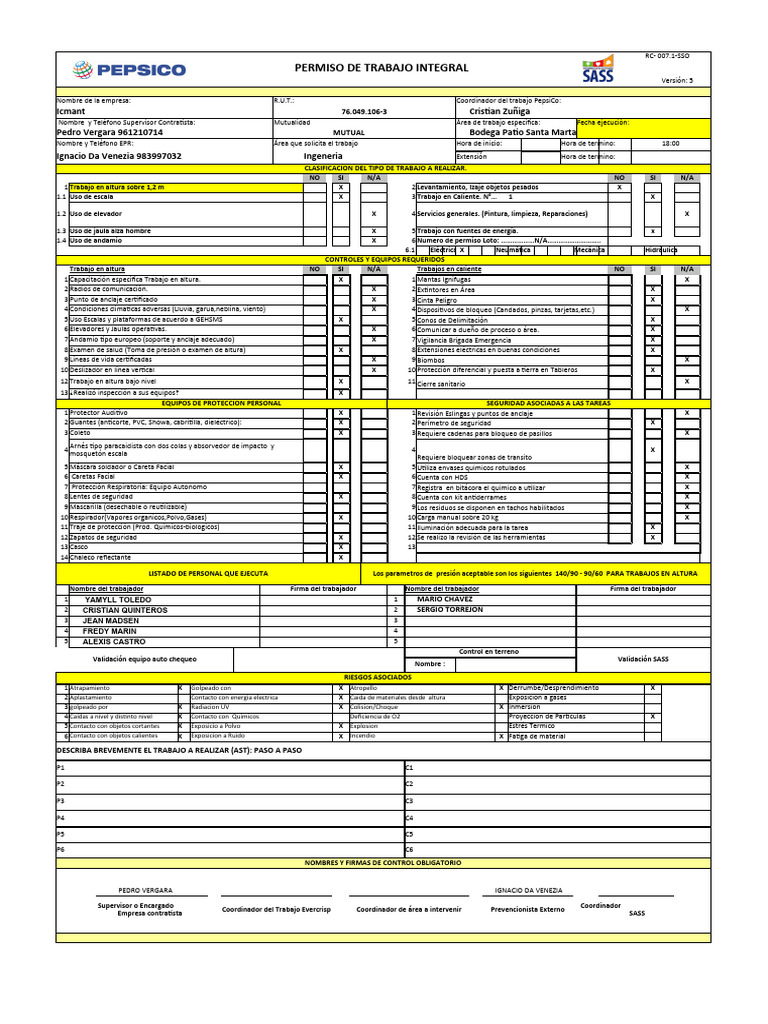 (PTI) Formato Permiso Integral (Sucursales) OK. | PDF