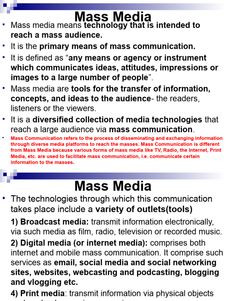 Mass Media | Download Free PDF | Mass Media | Human Communication