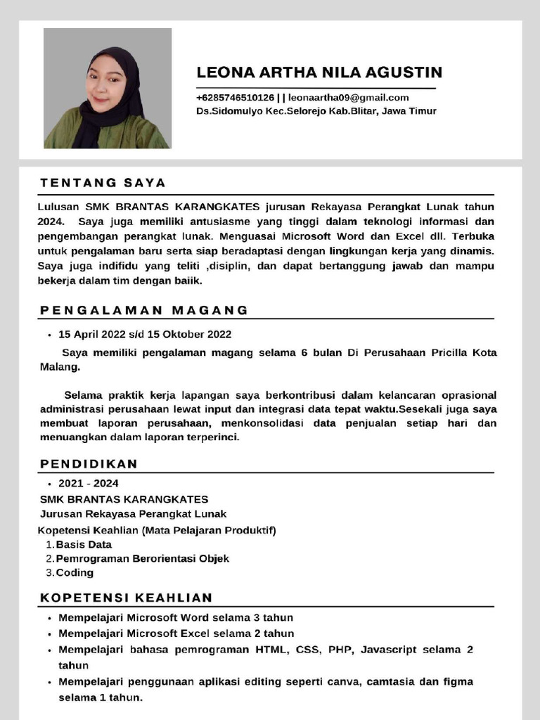 CV Leona Artha N.A | PDF