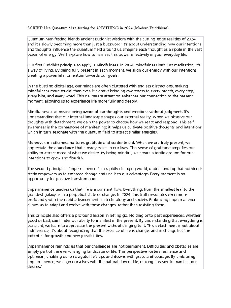 SCRIPT | Download Free PDF | Mindfulness | Compassion