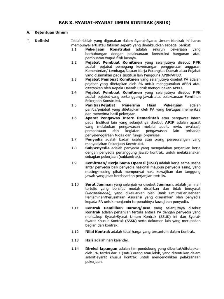 Syarat Umum Kontrak Konstruksi | PDF