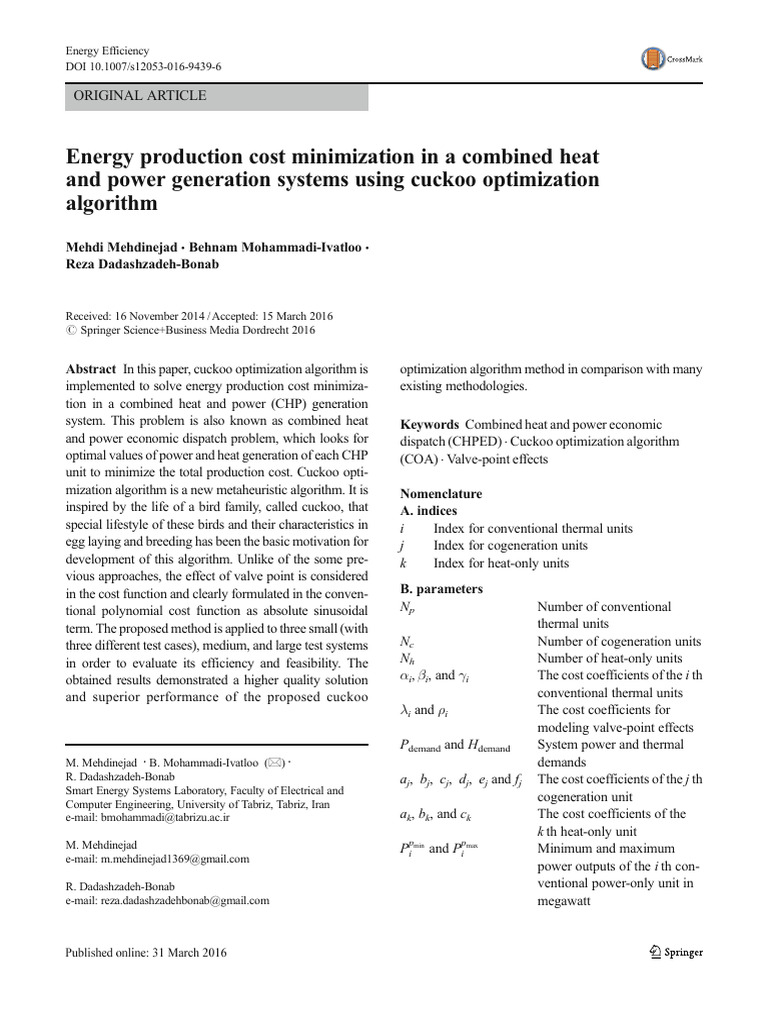 Energy Production Cost016 | PDF | Mathematical Optimization | Cogeneration