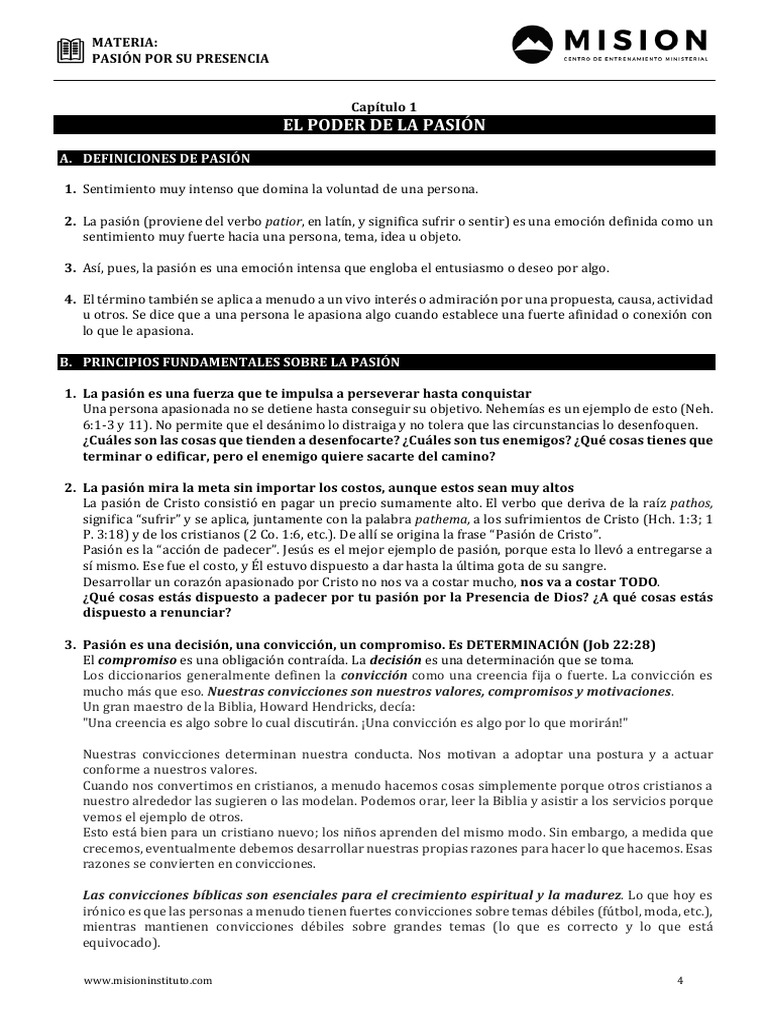MO. Pasión Por Su Presencia - 2024 - Cap.1 | PDF | Creencia religiosa y ...