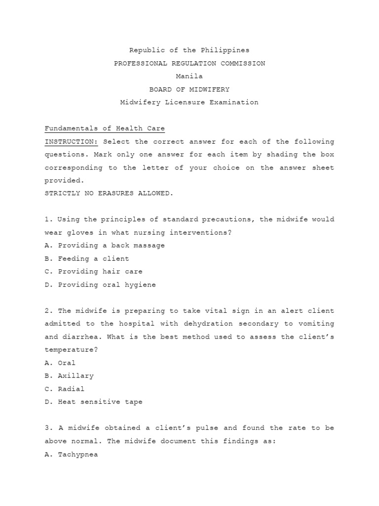 Midwifery Exam Questions and Answers | PDF | Vitamin | Foods