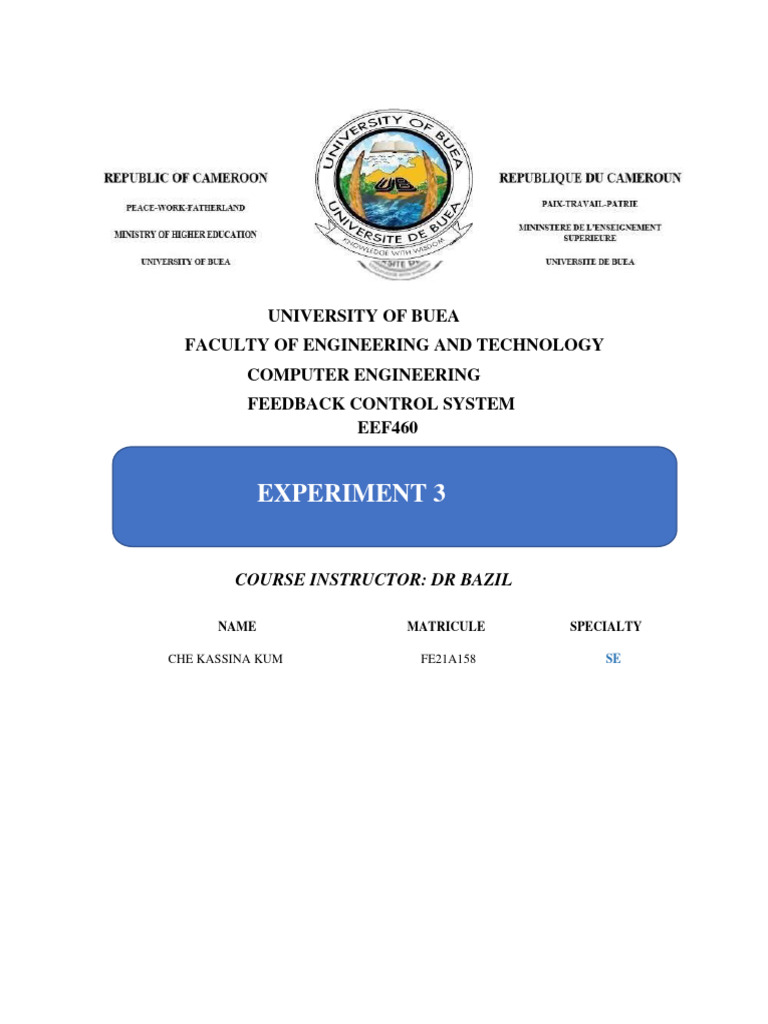 Experiment 3 | PDF | Control Theory | Electrical Engineering