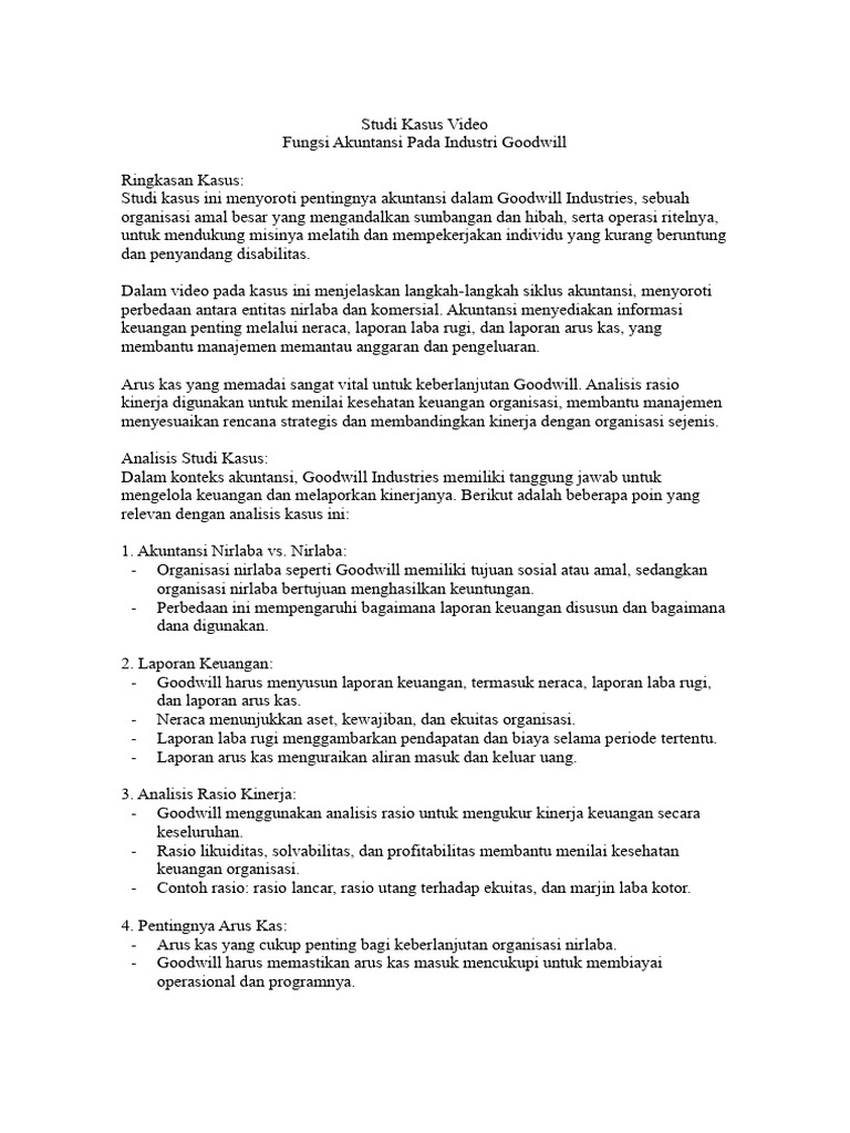 Akuntansi di Goodwill Industries | PDF | Pengelolaan Keuangan & Uang