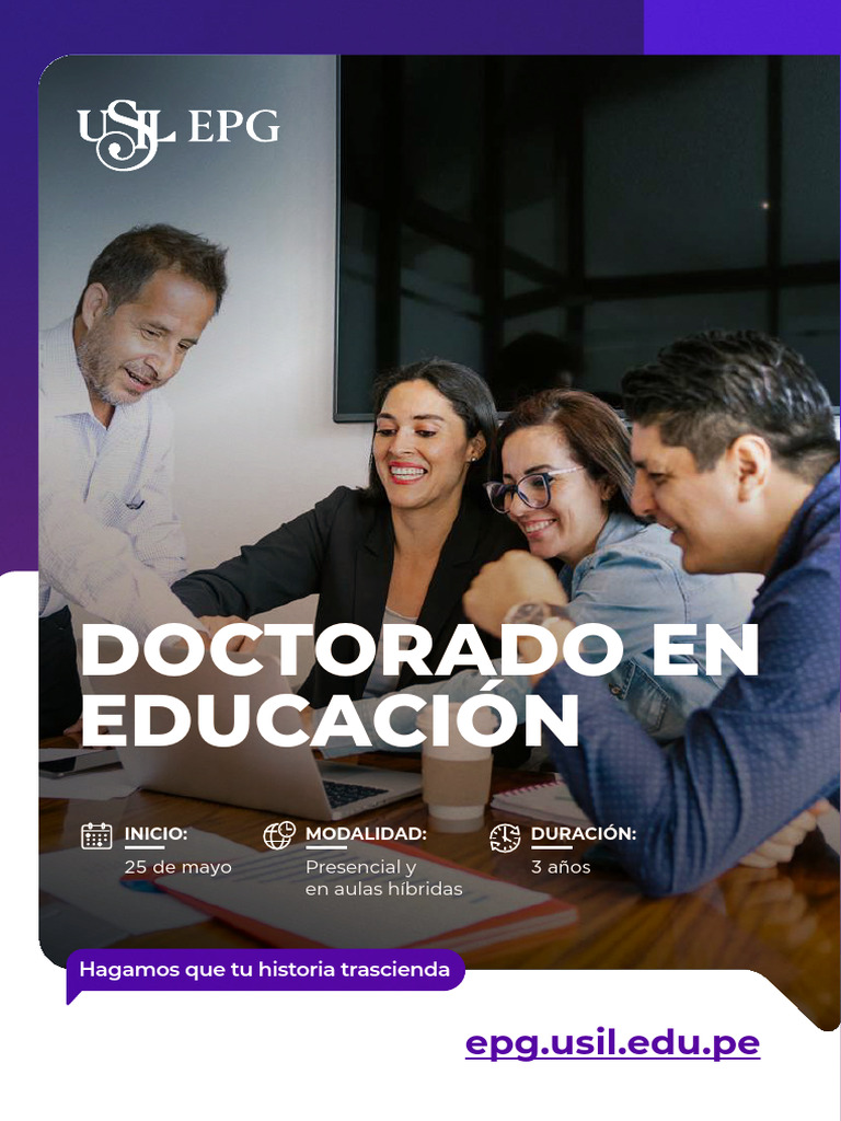 Brochure Epg Doctorado Educacion Usil | PDF | Doctorado | Análisis