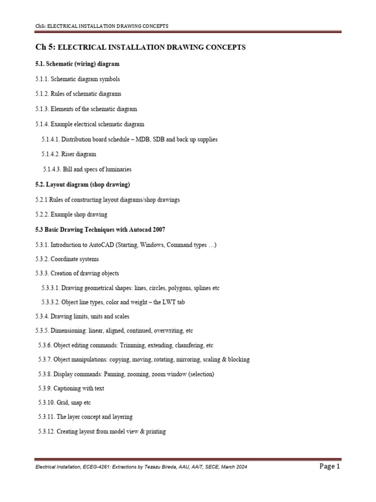 CH 5 Electrical Drawing SCH Layout and AutoCAD | PDF | Electrical ...