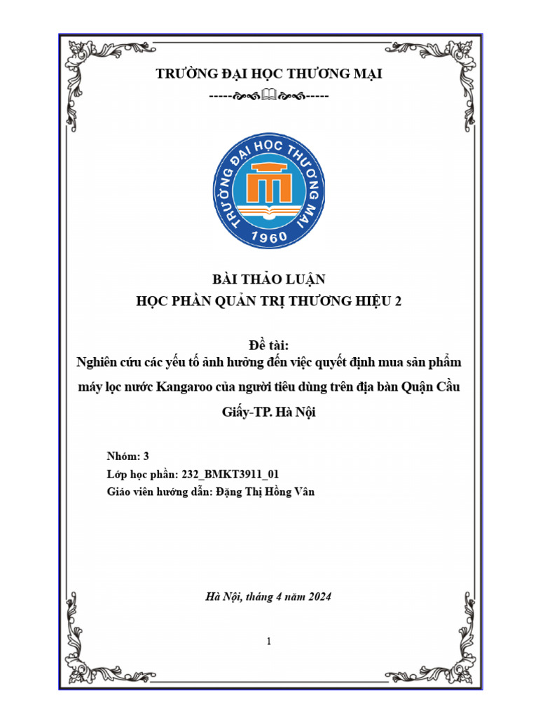 Nhóm 3 - Nghiên C U MKT | PDF