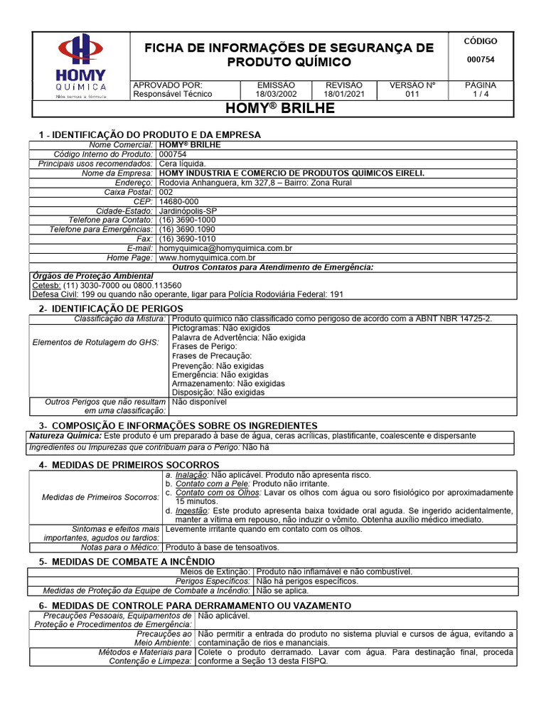 Homy Brilhe Fispq V11 | PDF