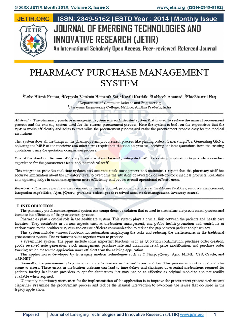Pharmacy Purchase Management System | PDF | J Query | Ajax (Programming)