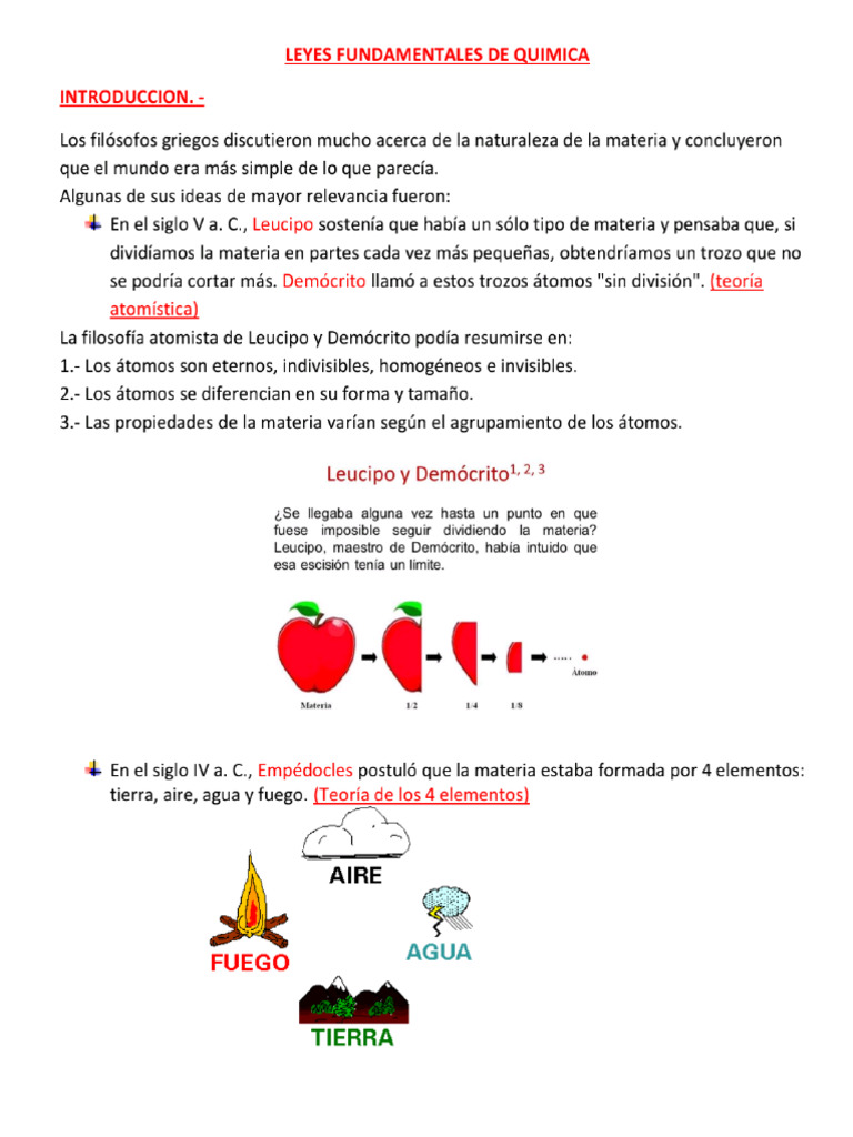 Leyes Fundamentales de Quimica - 1 | PDF