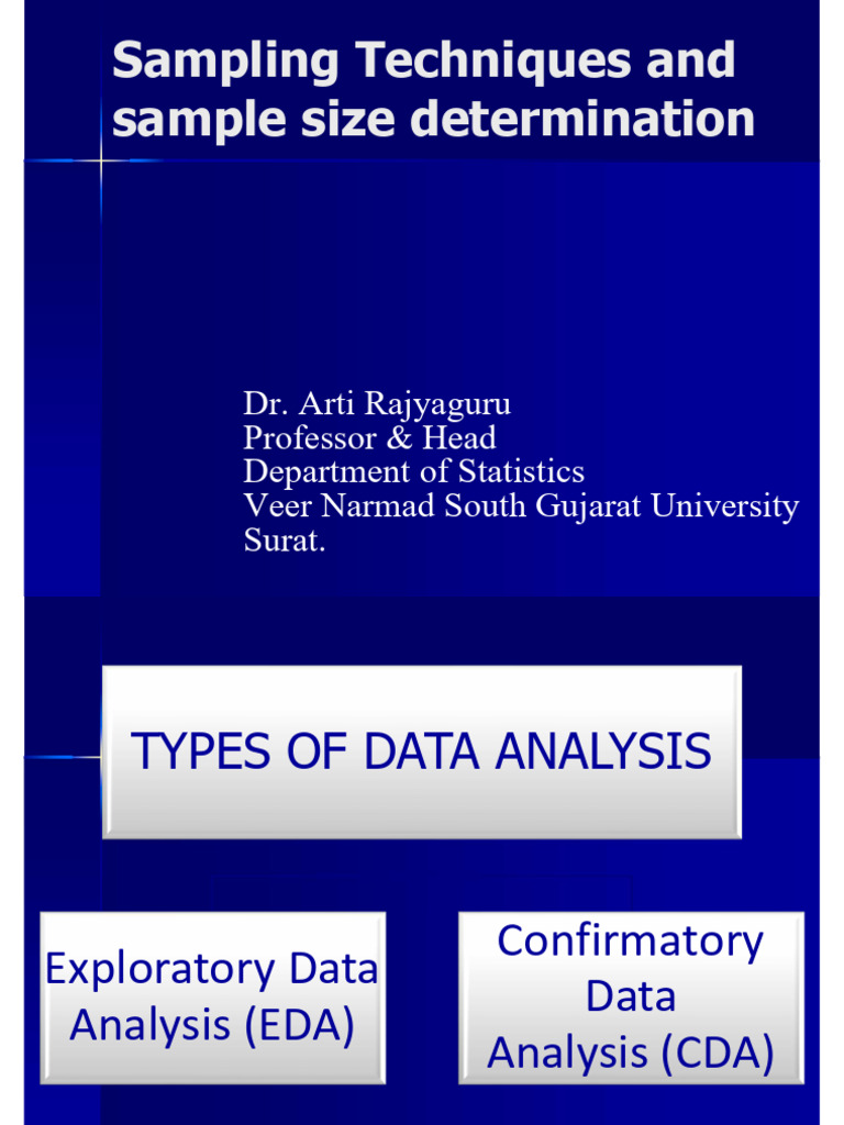 Sampling and Sample Size Determination For DBIM, VNSGU | PDF | Sampling ...
