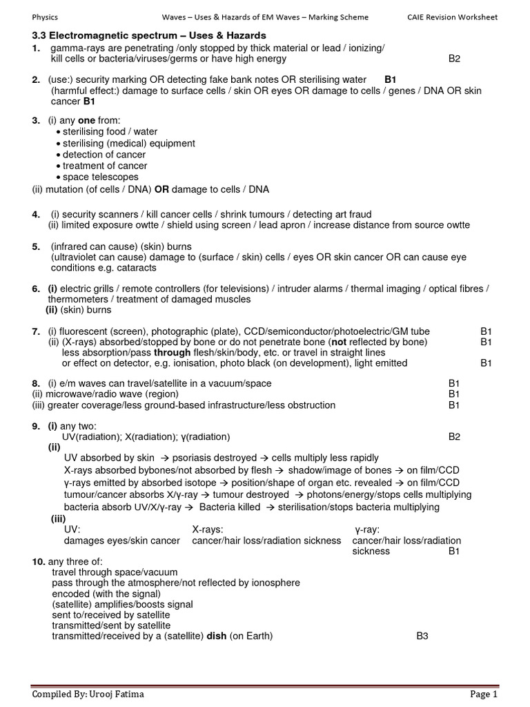 EM Waves: Uses and Hazards Overview | PDF | Radiation | Electromagnetic ...