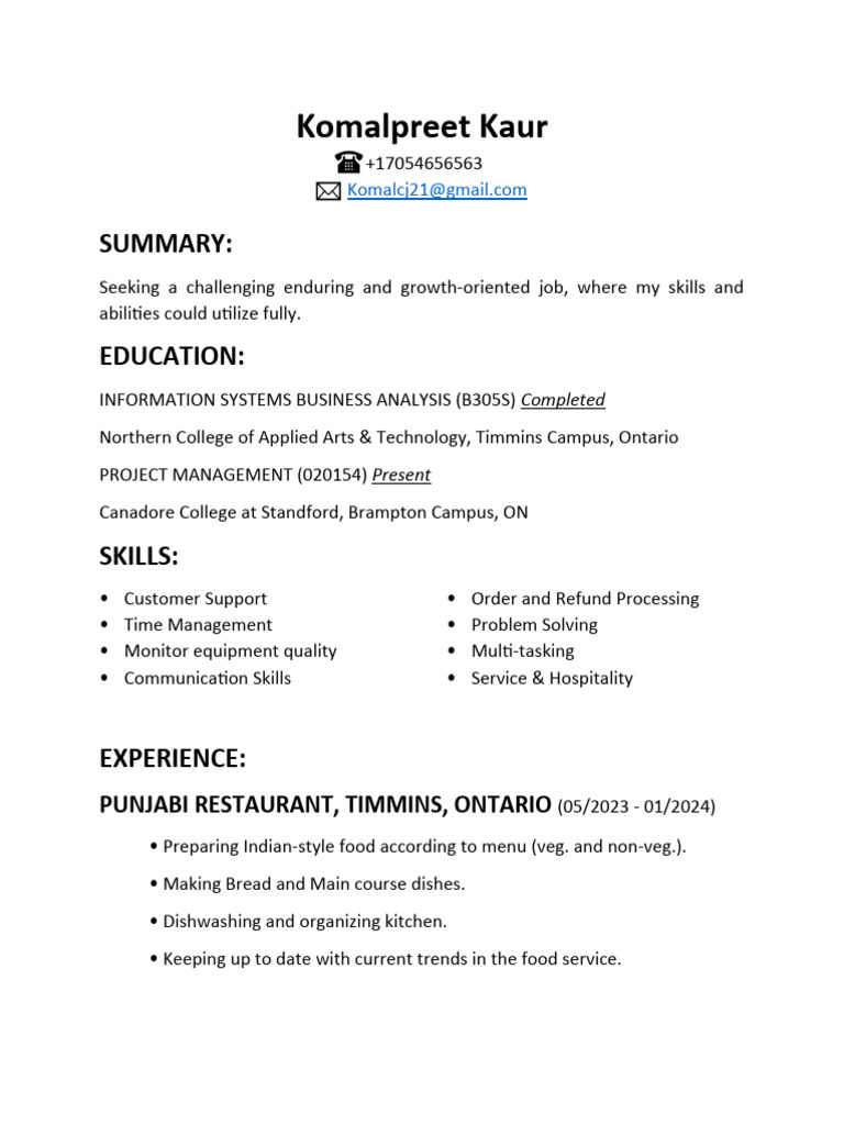 Komal - Jammu (Resume) | PDF