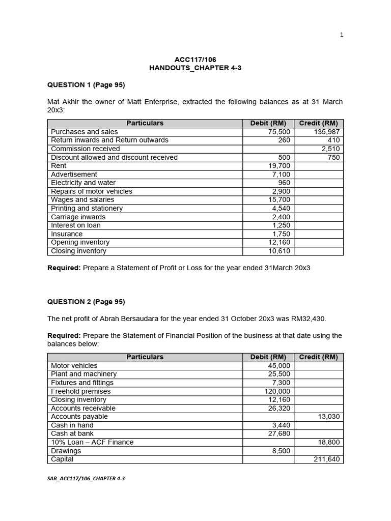 Handouts - CHAPTER 4-3 - ACC117 | PDF | Debits And Credits | Expense