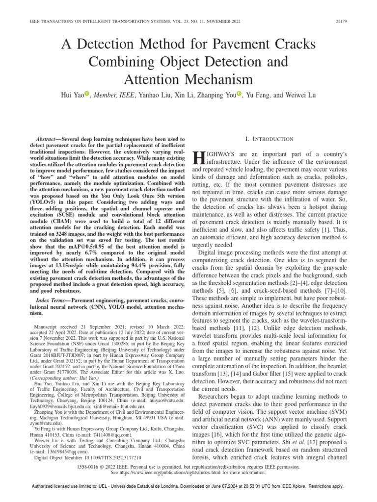 A Detection Method For Pavement Cracks Combining Object Detection and Attention Mechanism | PDF ...