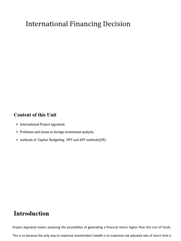 Unit 5 | PDF | Net Present Value | Discounted Cash Flow
