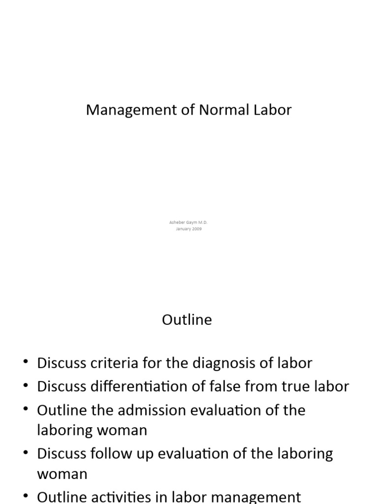 Management of Normal Labor | PDF | Childbirth | Clinical Medicine