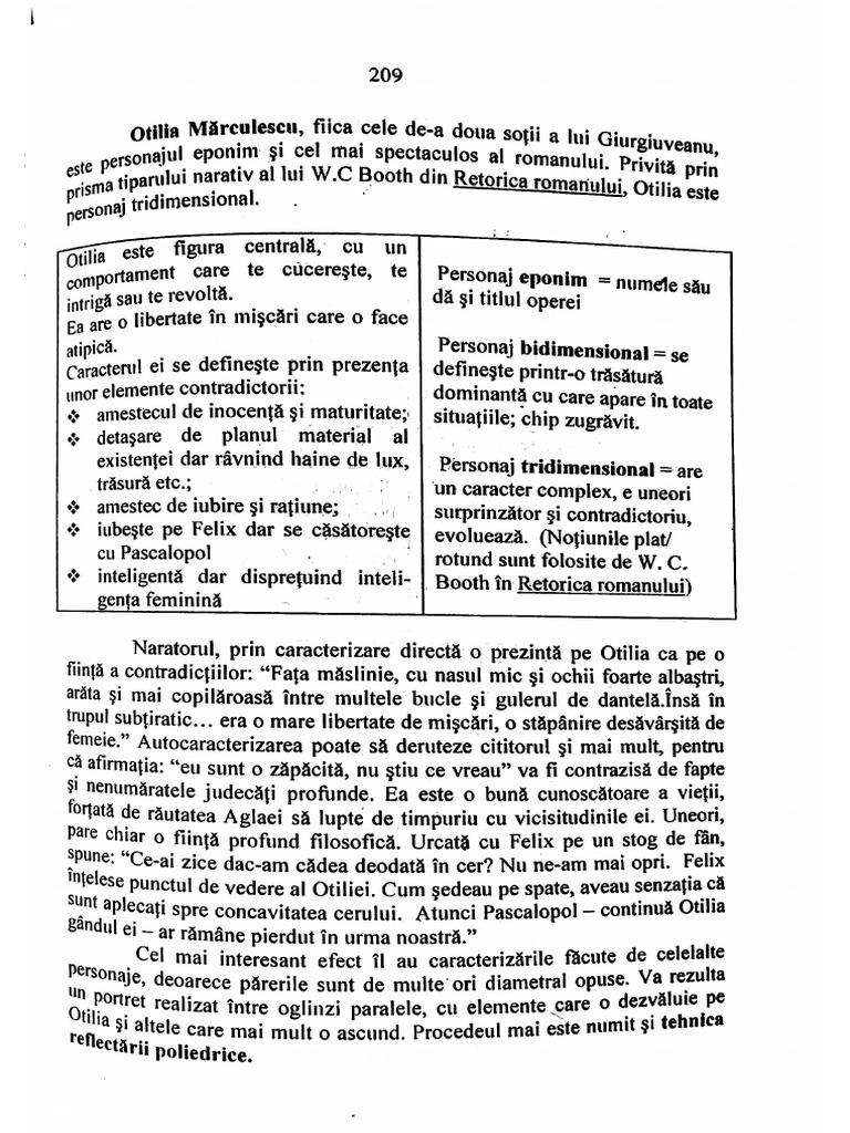 Caracterizare Otilia Interesant | PDF
