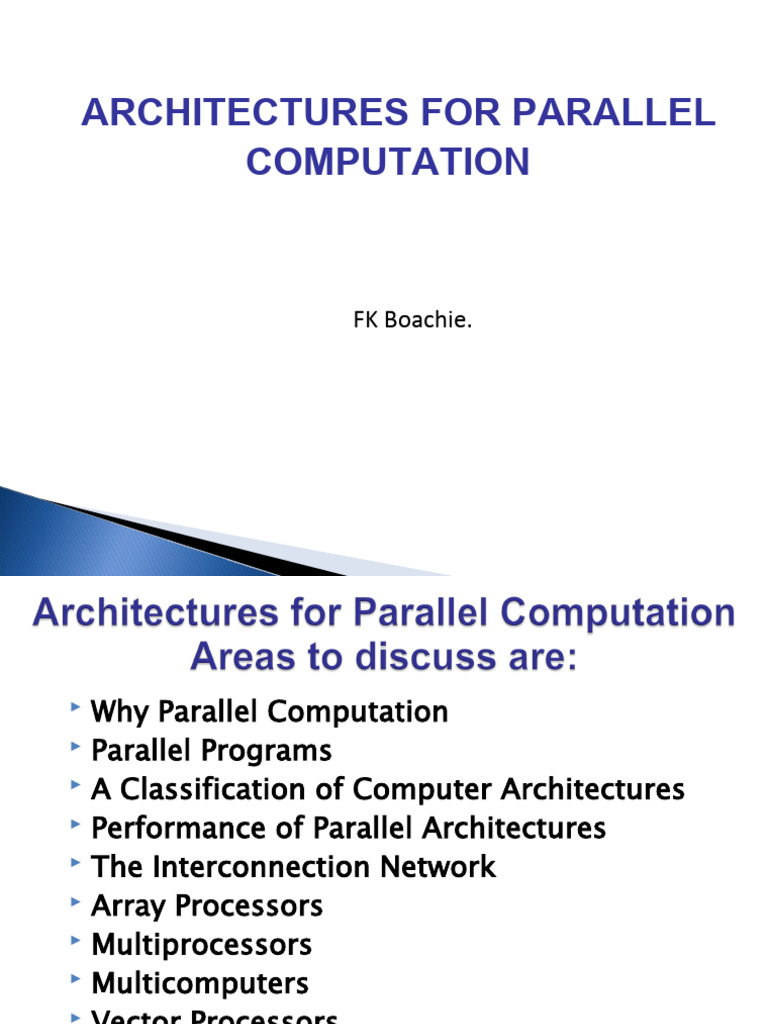 Architectures For Parrallel Computation | PDF | Central Processing Unit ...