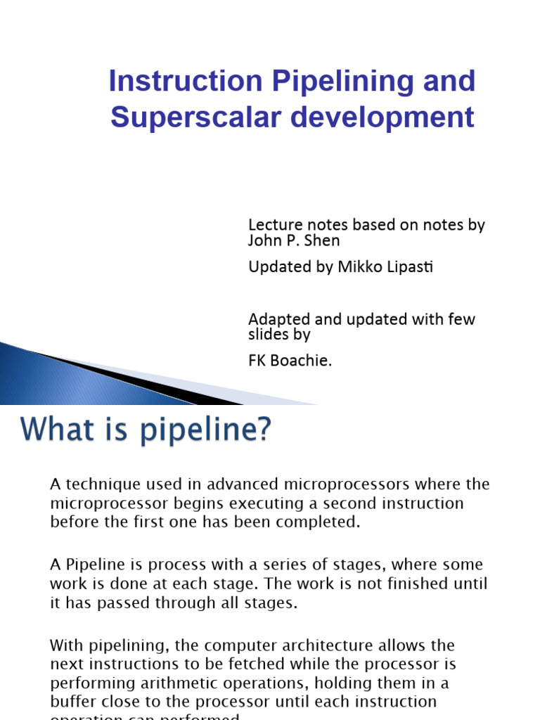 Instruction Pipelining and SuperScalar development_2019 | PDF | Central ... Instruction Pipelining and SuperScalar development_2019 | PDF | Central ...