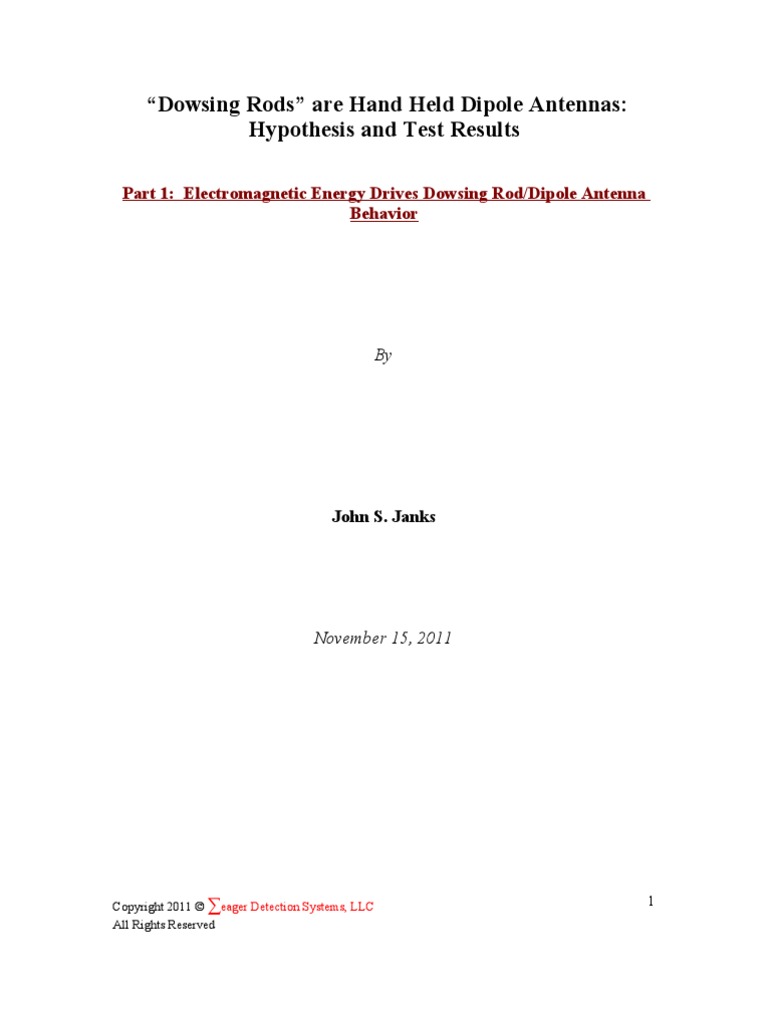 Proof "Dowsing Rod"/dipole Antennas Respond To Electromagnetic Energy ...