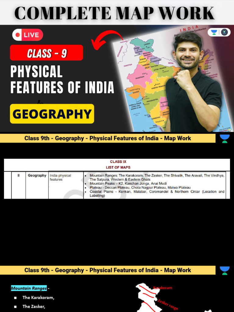 Class_9th_Geography_Physical_Features_of_India_Map_Work | Download Free ...