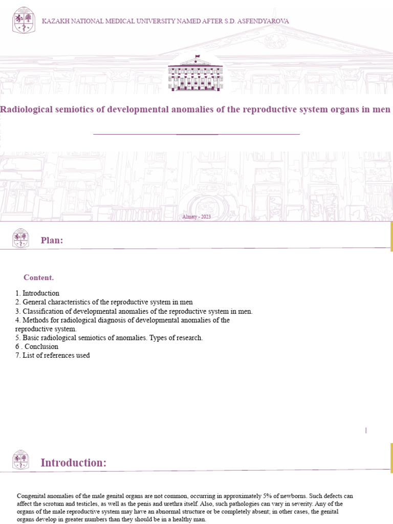 Radiological Anomalies in Male Reproductive System | PDF | Testicle ...